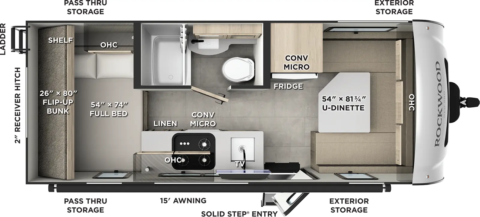 2026 Rockwood Geo Pro G19DBH Floorplan - Forest River RV